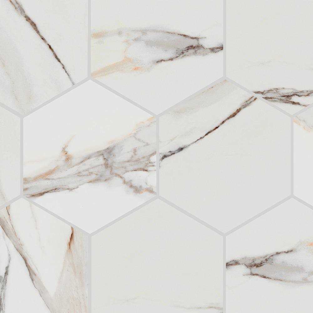 Origin 21 Statuario Crema 10-in x 11-in Matte Porcelain Marble Look ...