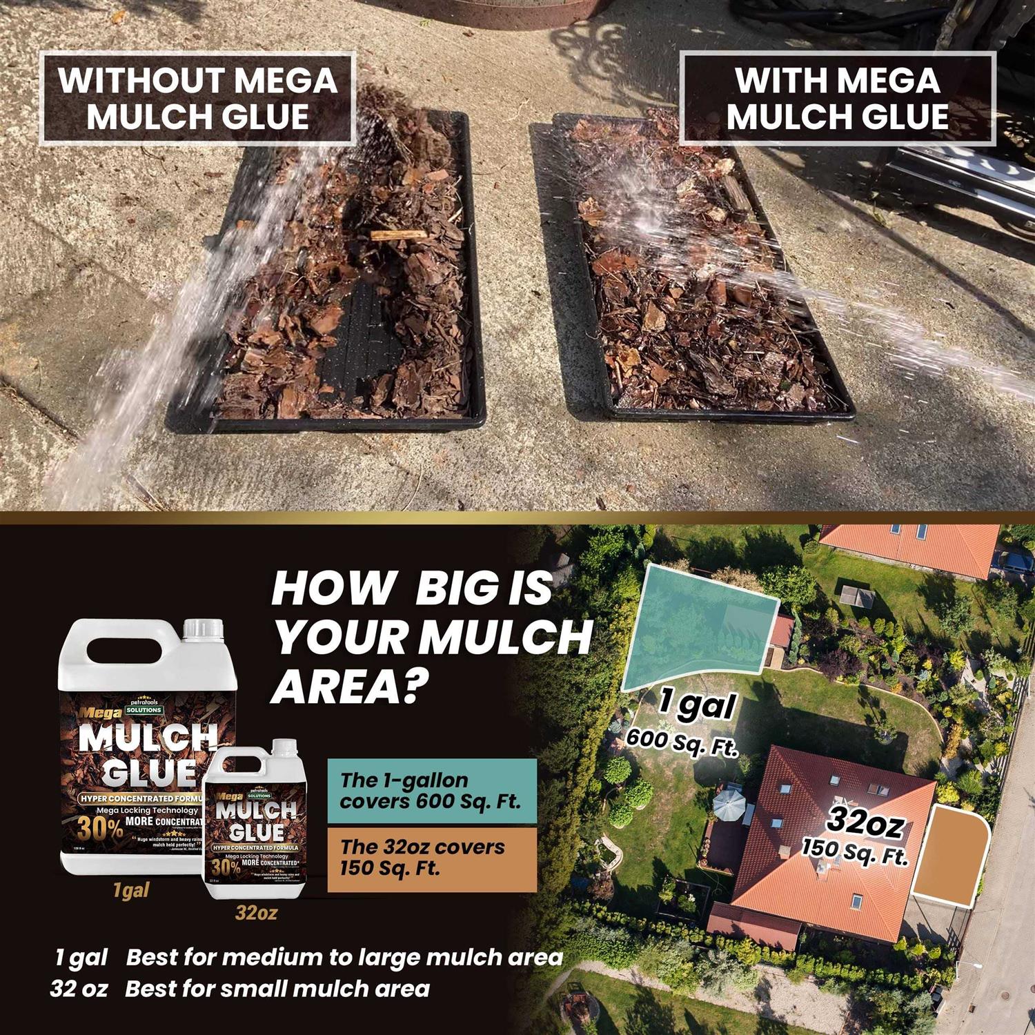 PetraTools Mega Mulch Glue Rock Glue, Gravel Glue, and Gravel Binder ...