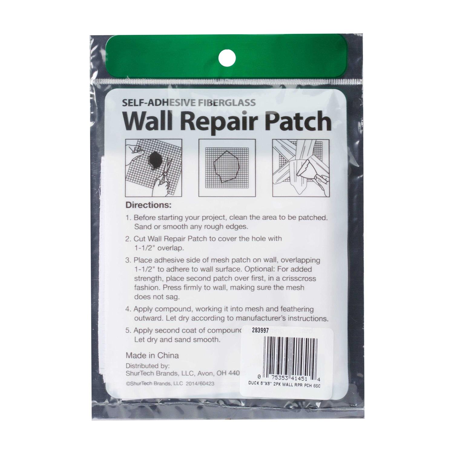 Duck Brand 8 in x 8 in White Fiberglass Wall Repair Patch - Hardware ...