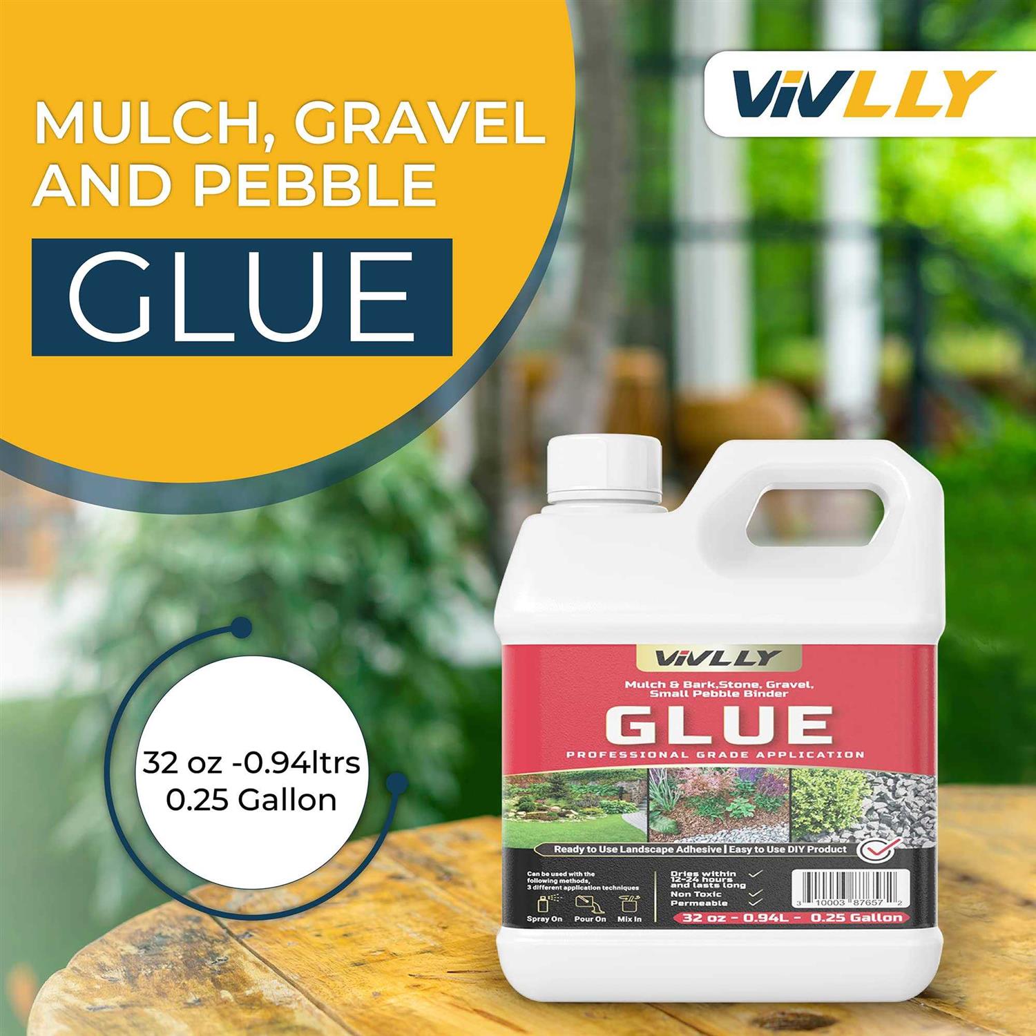 Vivlly Mulch and Bark Stone Gravel Small Pebble Binder Glue! 32 oz ...