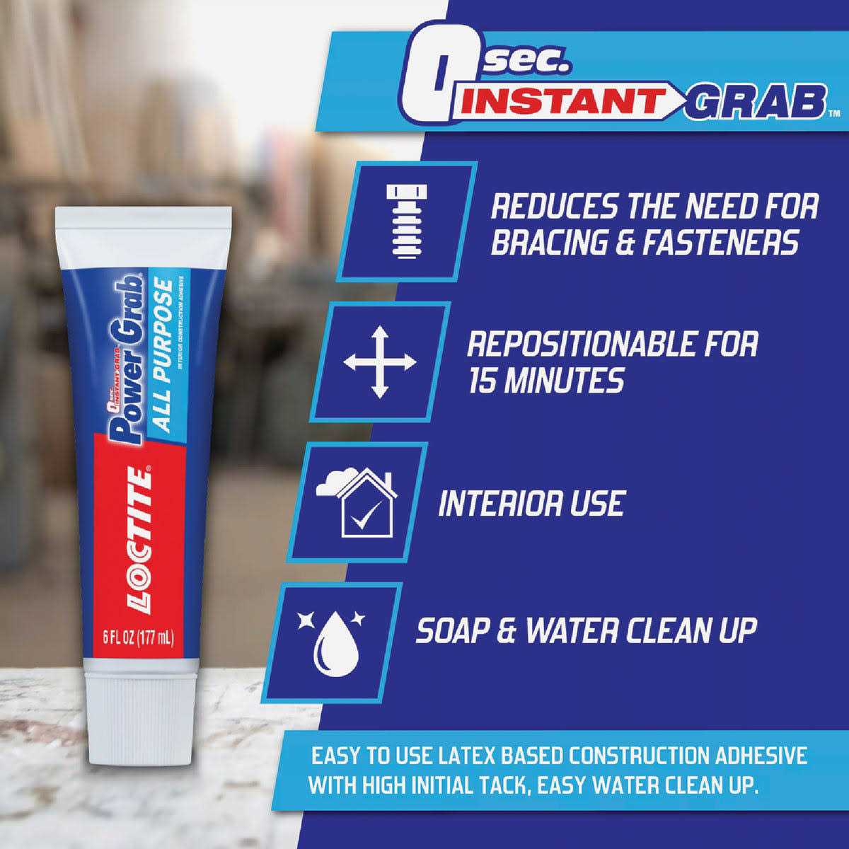Loctite Power Grab Construction Adhesive Express All Purpose - Hardware ...