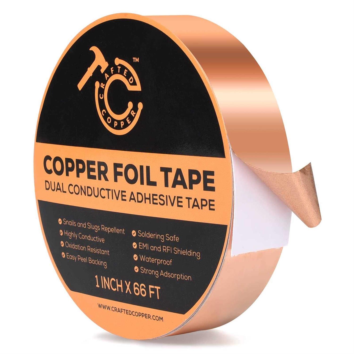 CRAFTED COPPER Conductive Copper Tape 100% Pure Double Sided Adhesive ...