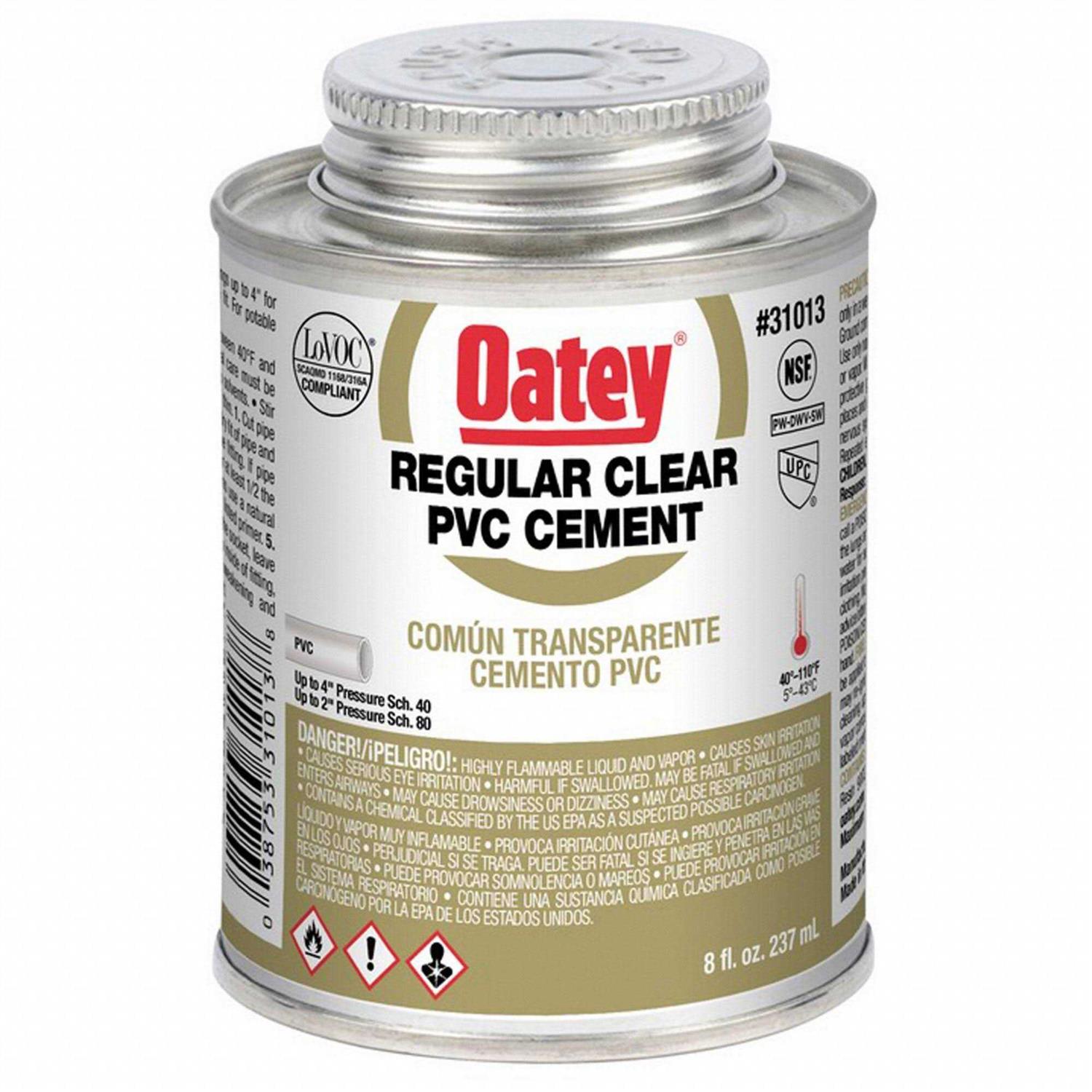 Oatey Clear PVC Cement 8 oz - Hardware&Tools Online Store