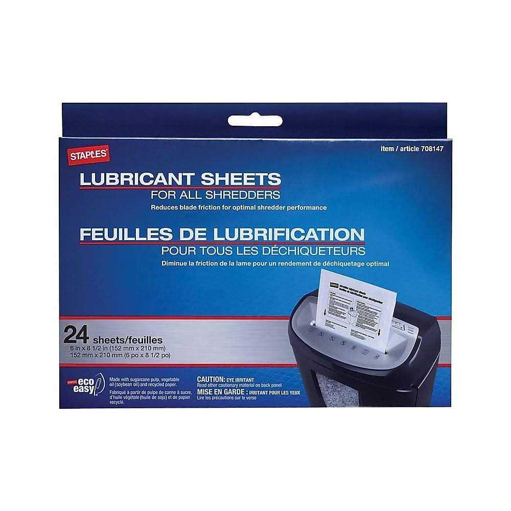 Staples Shredder Lubricant Lubricating Sheets - Hardware&Tools Online Store