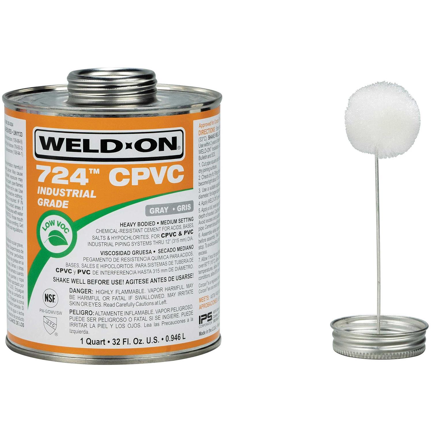 Weld-On 11659 Gray 724 Heavy-Bodied CPVC Professional Industrial-Grade Cement - Hardware&Tools ...