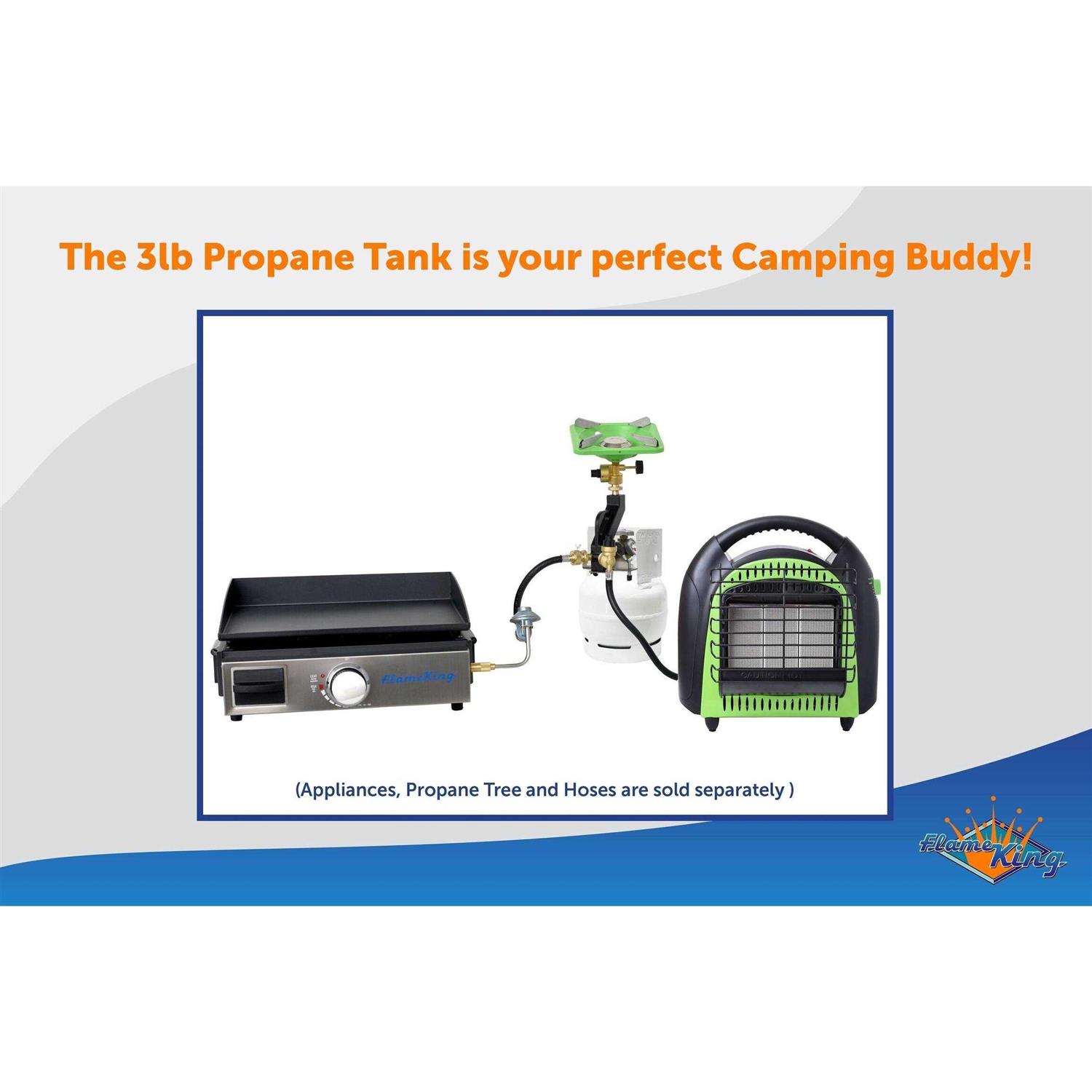 Flame King 3lb Steel Propane Lp Tank Cylinder with Gauge and OPD ...