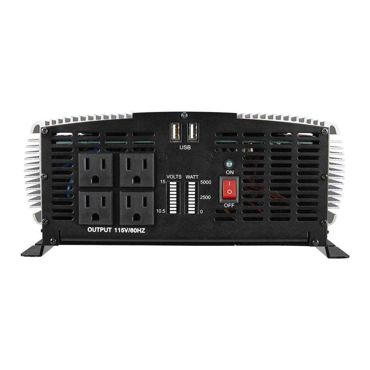 Jupiter 63428 5000W 10,000 Watt Peak Modified Sine Wave Power Inverter ...
