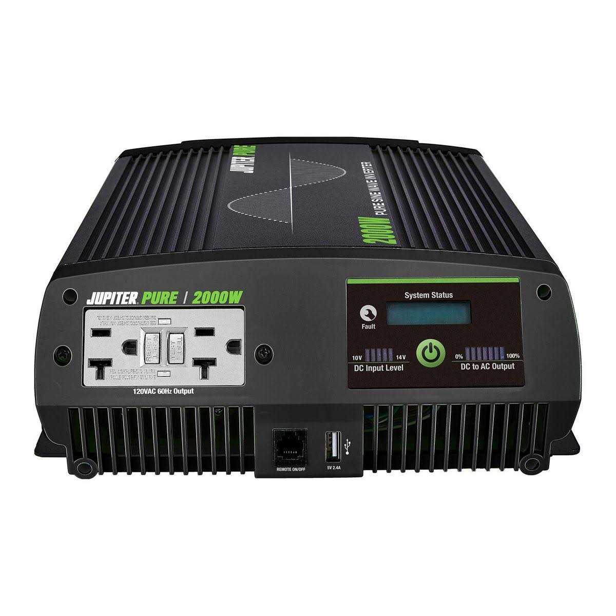 Jupiter Pure 2000 Watt Continuous/4000 Watt Peak Pure Sine Wave Power Inverter - Hardware&Tools ...