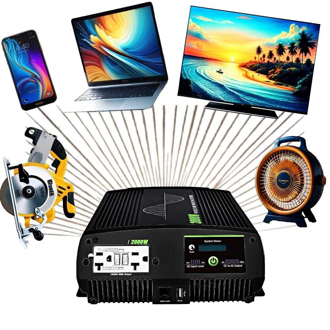 Jupiter Pure 2000 Watt Continuous/4000 Watt Peak Pure Sine Wave Power Inverter - Hardware&Tools ...