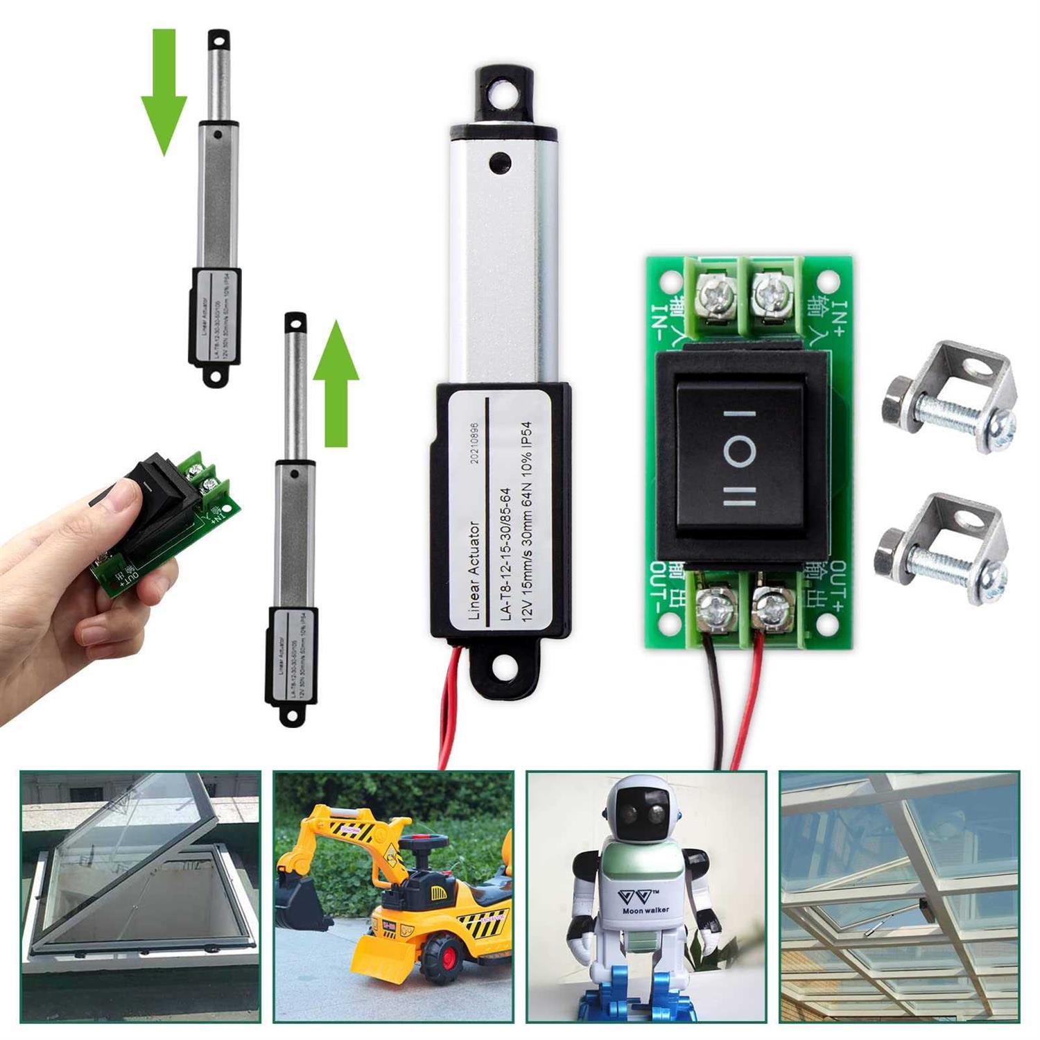 Micro Linear Actuator with Controller 1.2 Stroke Small Electric Motion ...