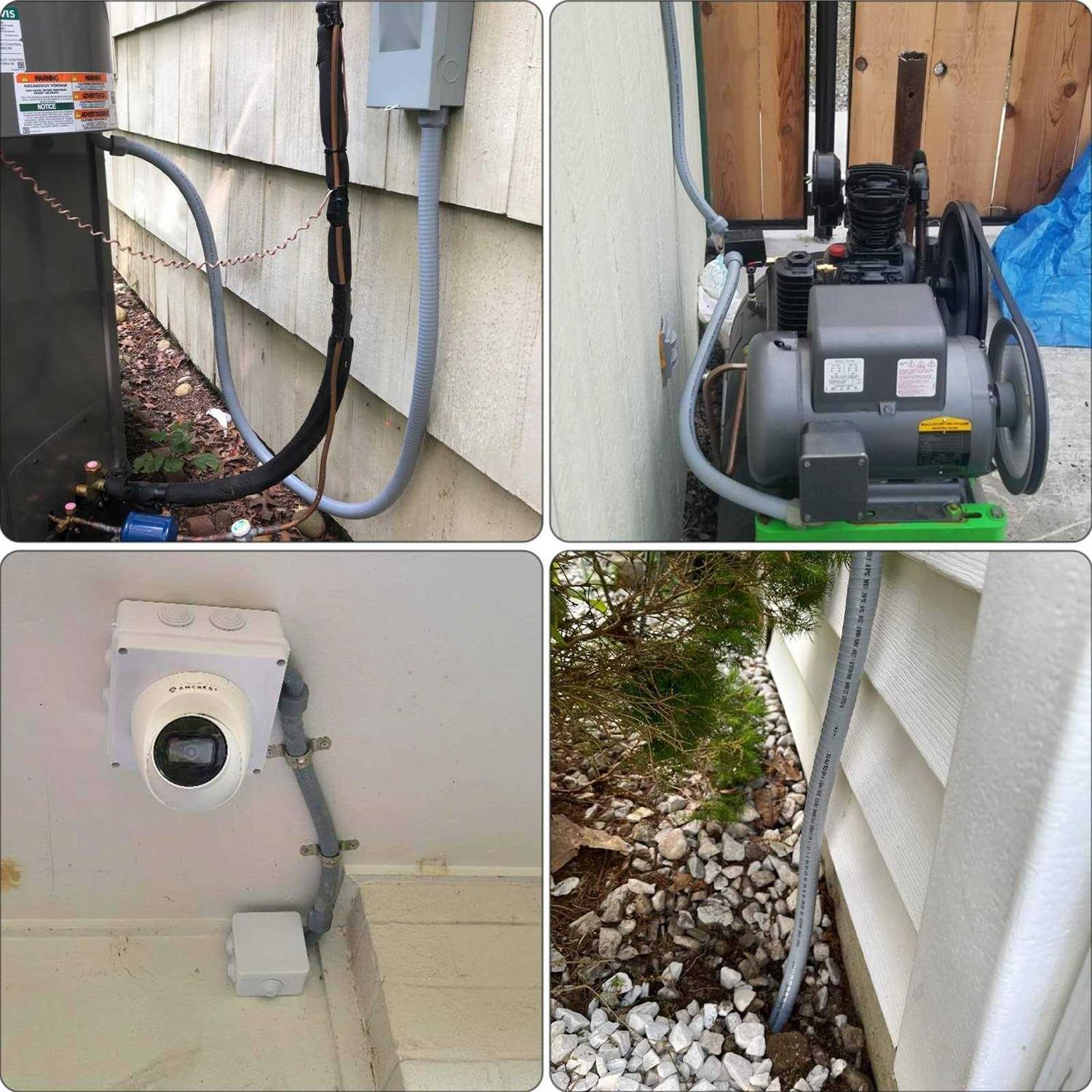 Elecoman Liquid-Tight Conduit and Connector Kit,Flexible Non Metallic ...