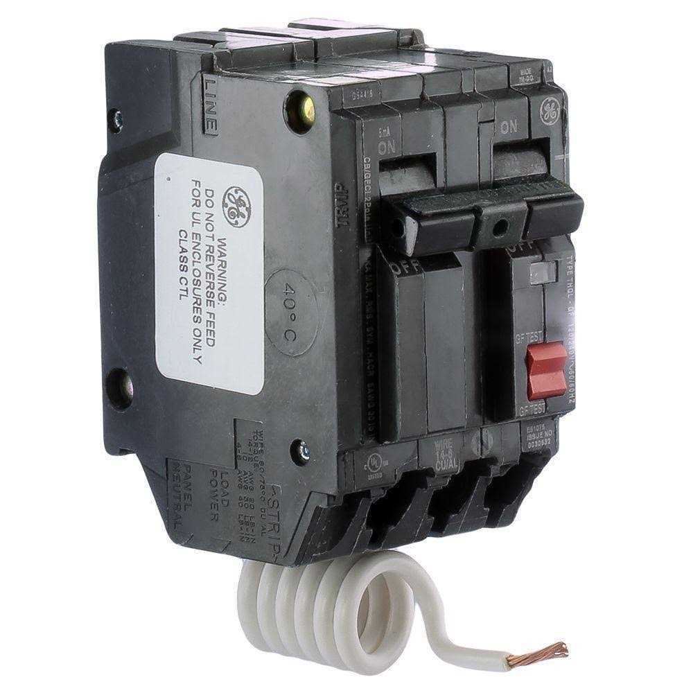 GE 20 amps Ground Fault 2-Pole Circuit Breaker w/Self Test THQL2120GFTP ...