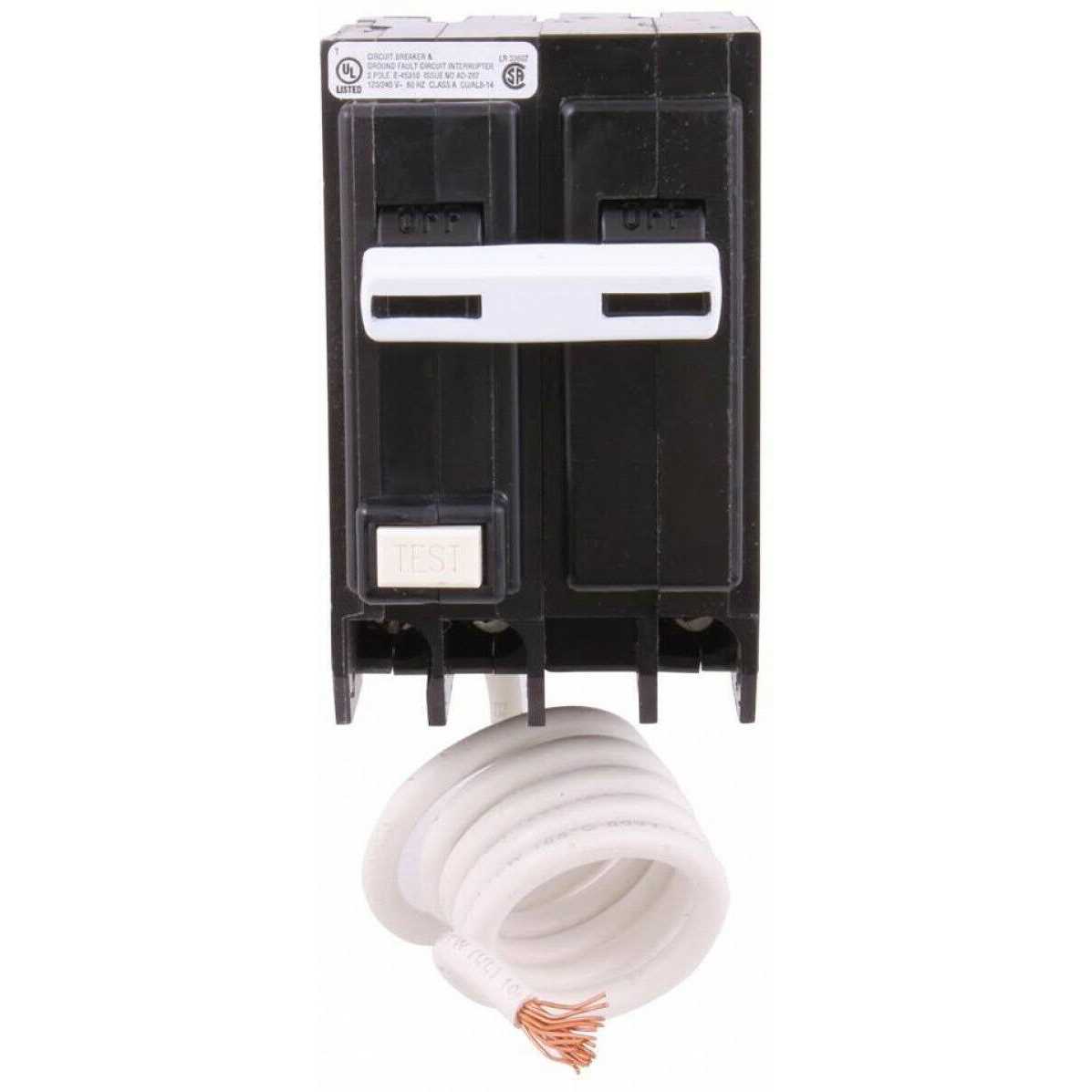 GE 20 amps Ground Fault 2-Pole Circuit Breaker w/Self Test THQL2120GFTP ...