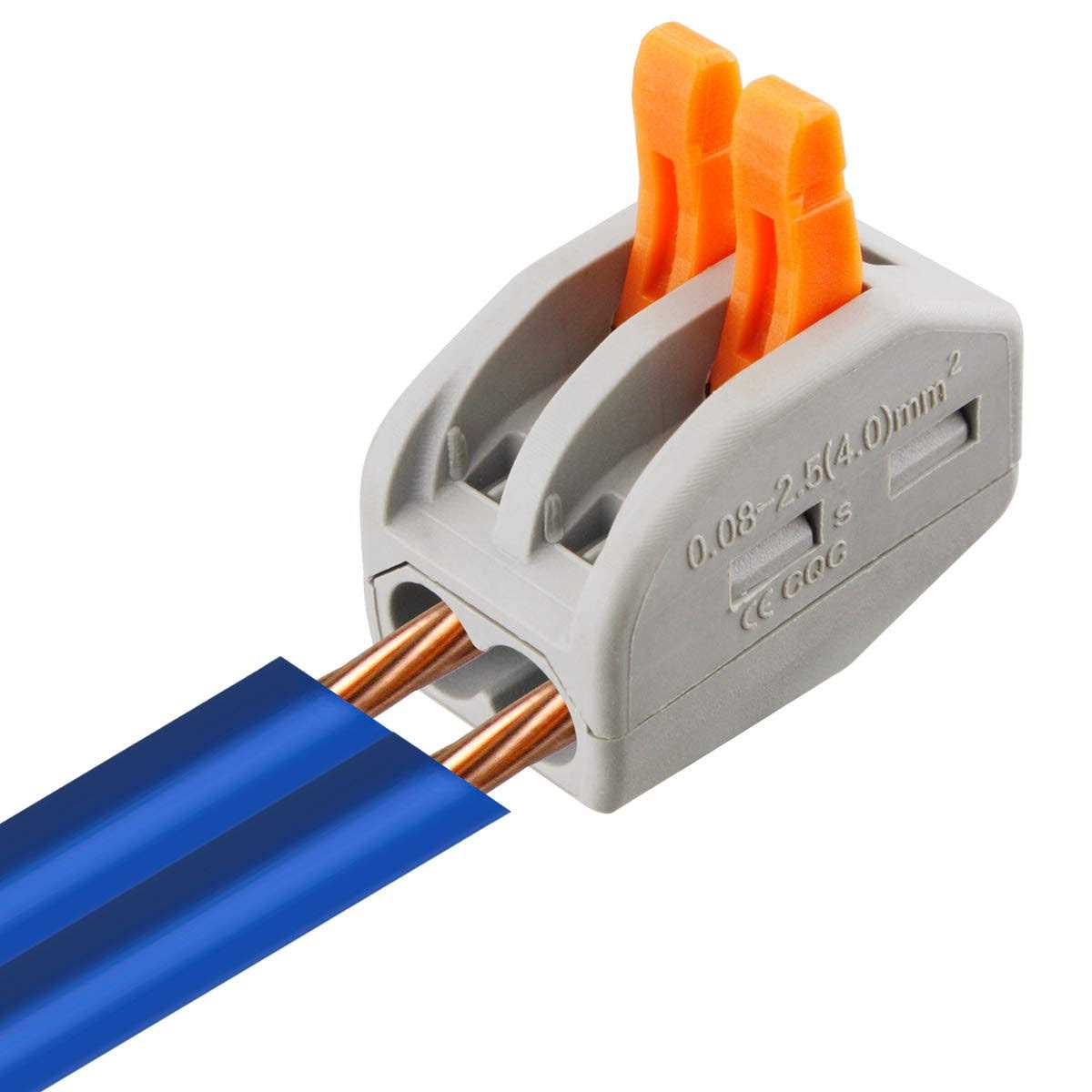 100 Pcs Lever Connectors Nuts 2 Conductor Combination Compact Wire ...