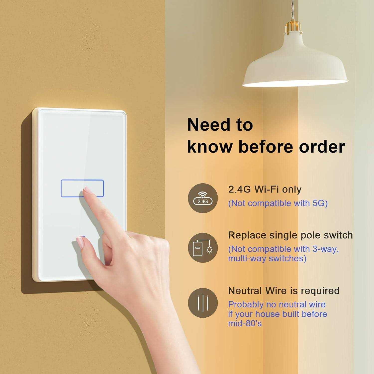 Lesim Alexa Light Switch Double Smart Wifi Light Switches - Hardware ...