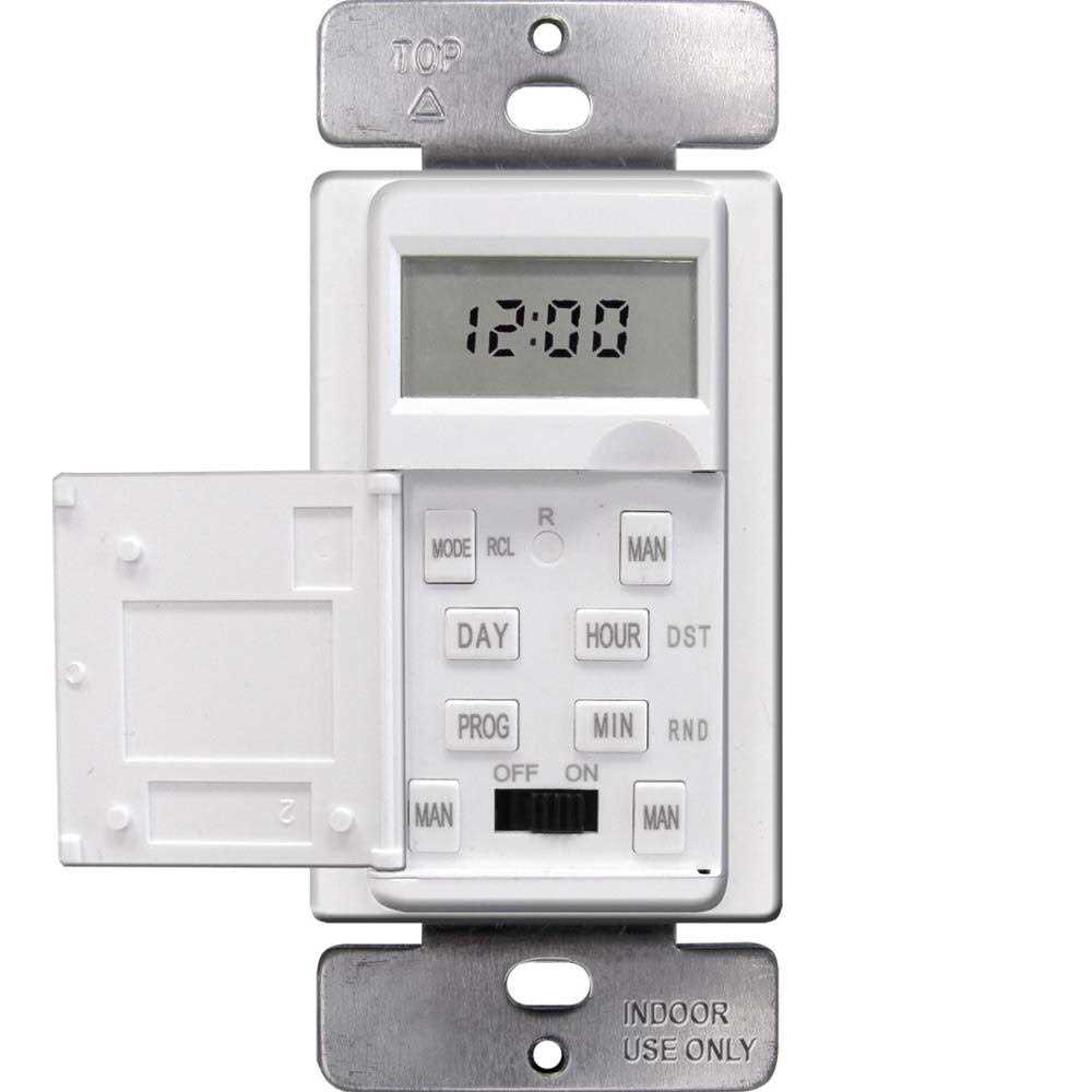 Enerlites 7-Day Digital In-Wall Programmable Timer Switch - Hardware ...