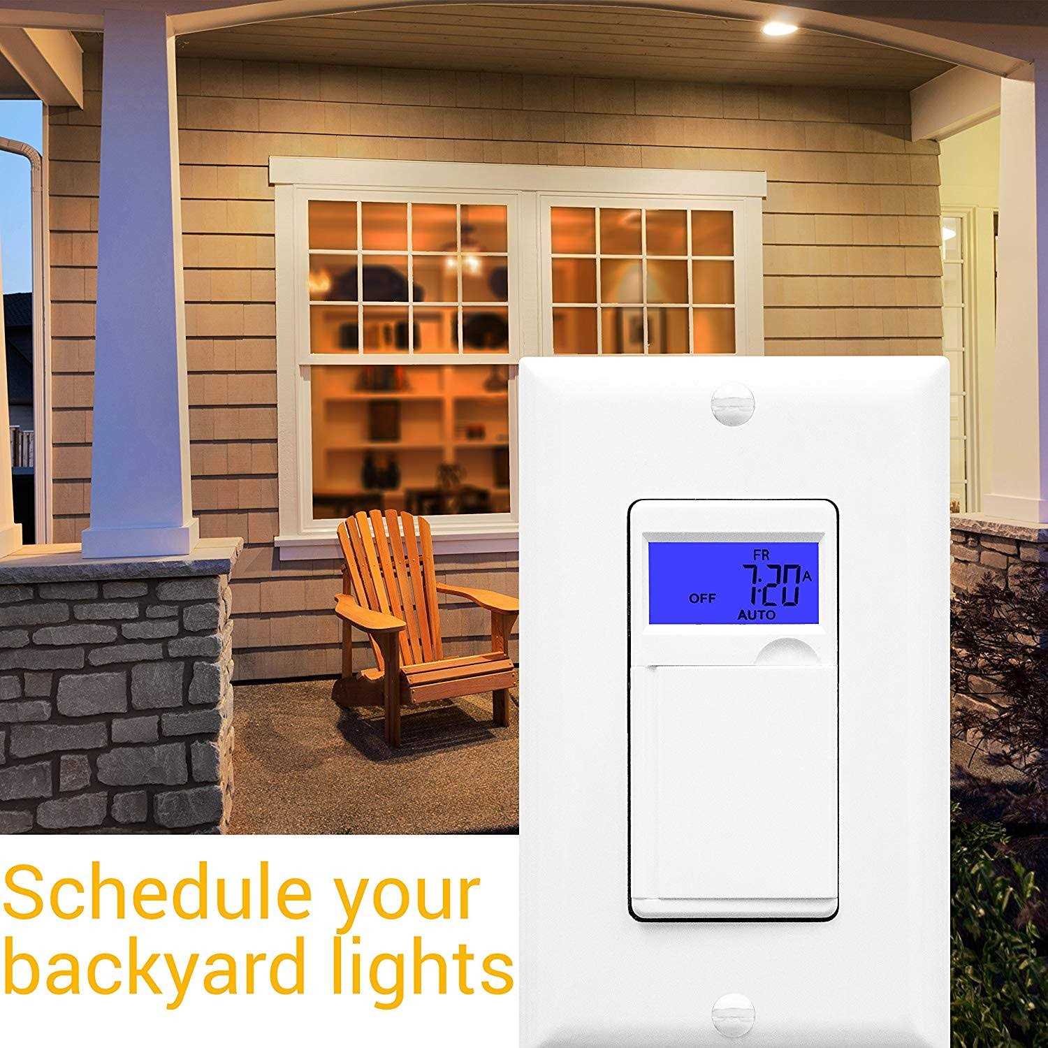 Enerlites 7-Day Digital In-Wall Programmable Timer Switch - Hardware ...