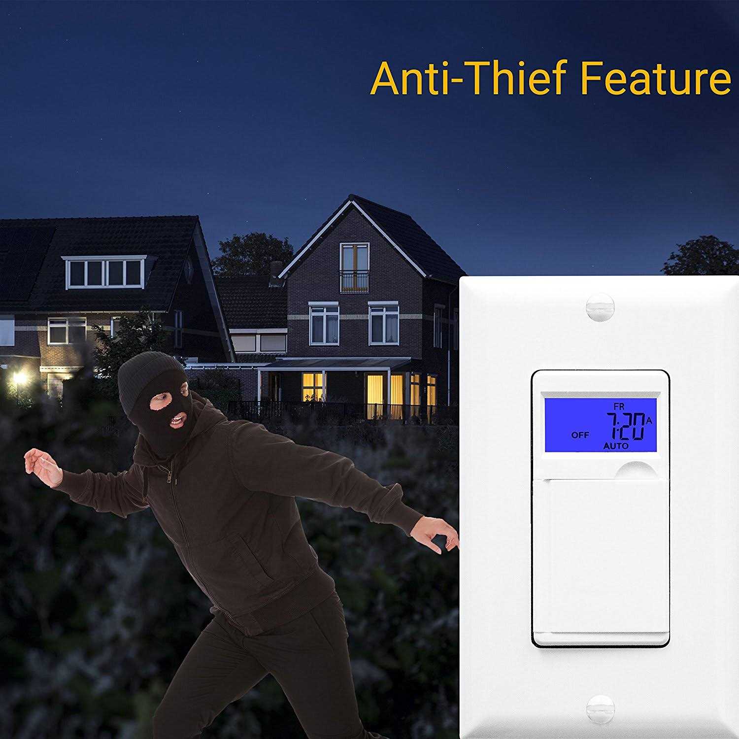 Enerlites 7-Day Digital In-Wall Programmable Timer Switch - Hardware ...