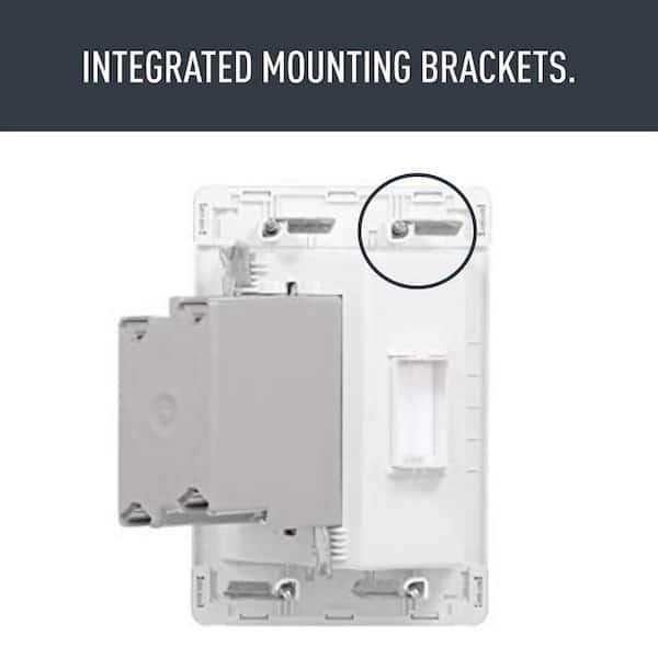 Legrand 1-Gang Recessed TV Media Box with Low Voltage Brush Insert and ...