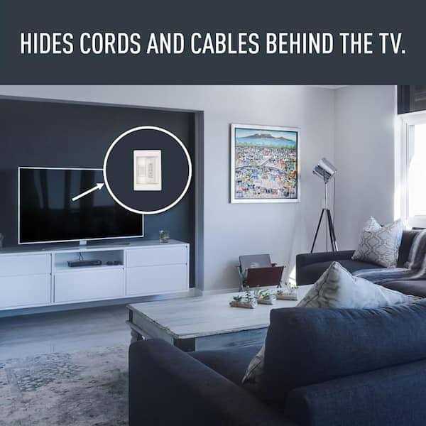 Legrand 1-Gang Recessed TV Media Box with Low Voltage Brush Insert and ...