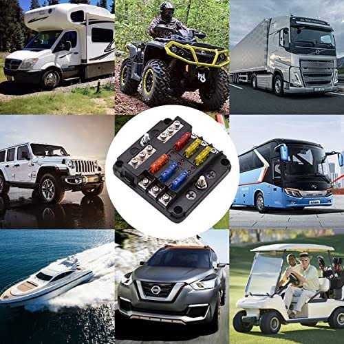 femedo 12 Volt Fuse Block Waterproof 6 Way Fuse Box with 6 Ground ...