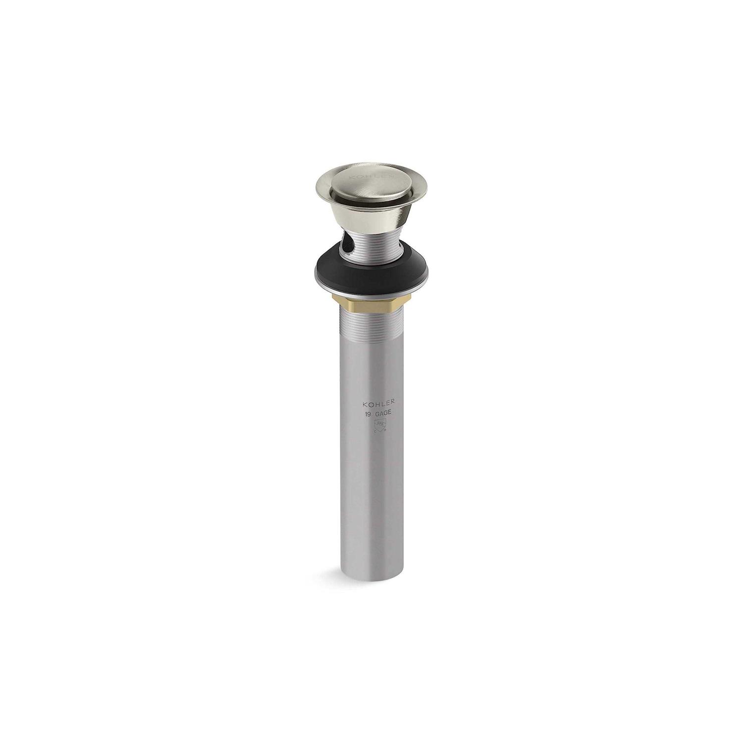 KOHLER Premium Brushed Nickel 1-1/4 In. Clicker Drain with Overflow ...