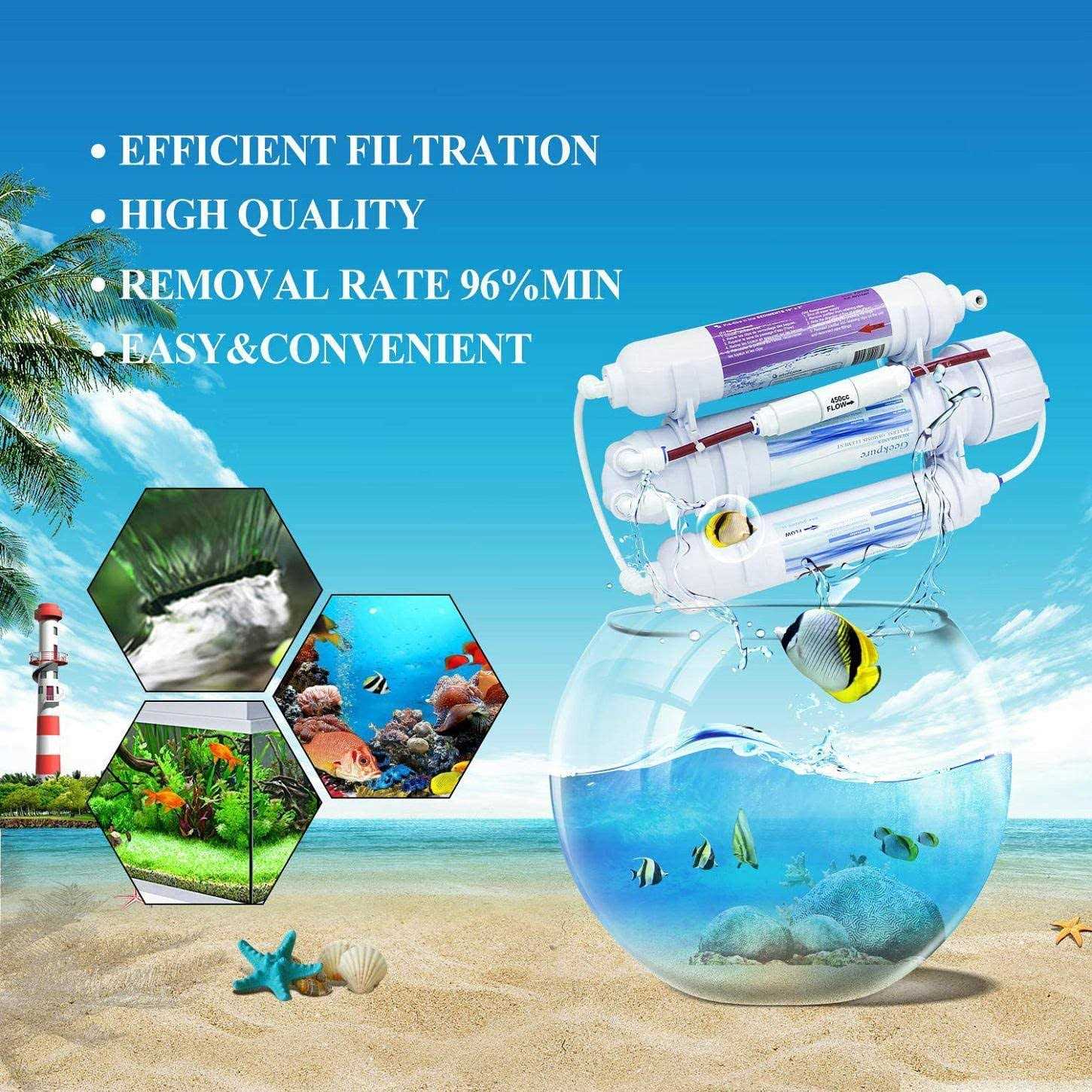 Geekpure 3 Stage Portable Aquarium Countertop Reverse Osmosis ro ...