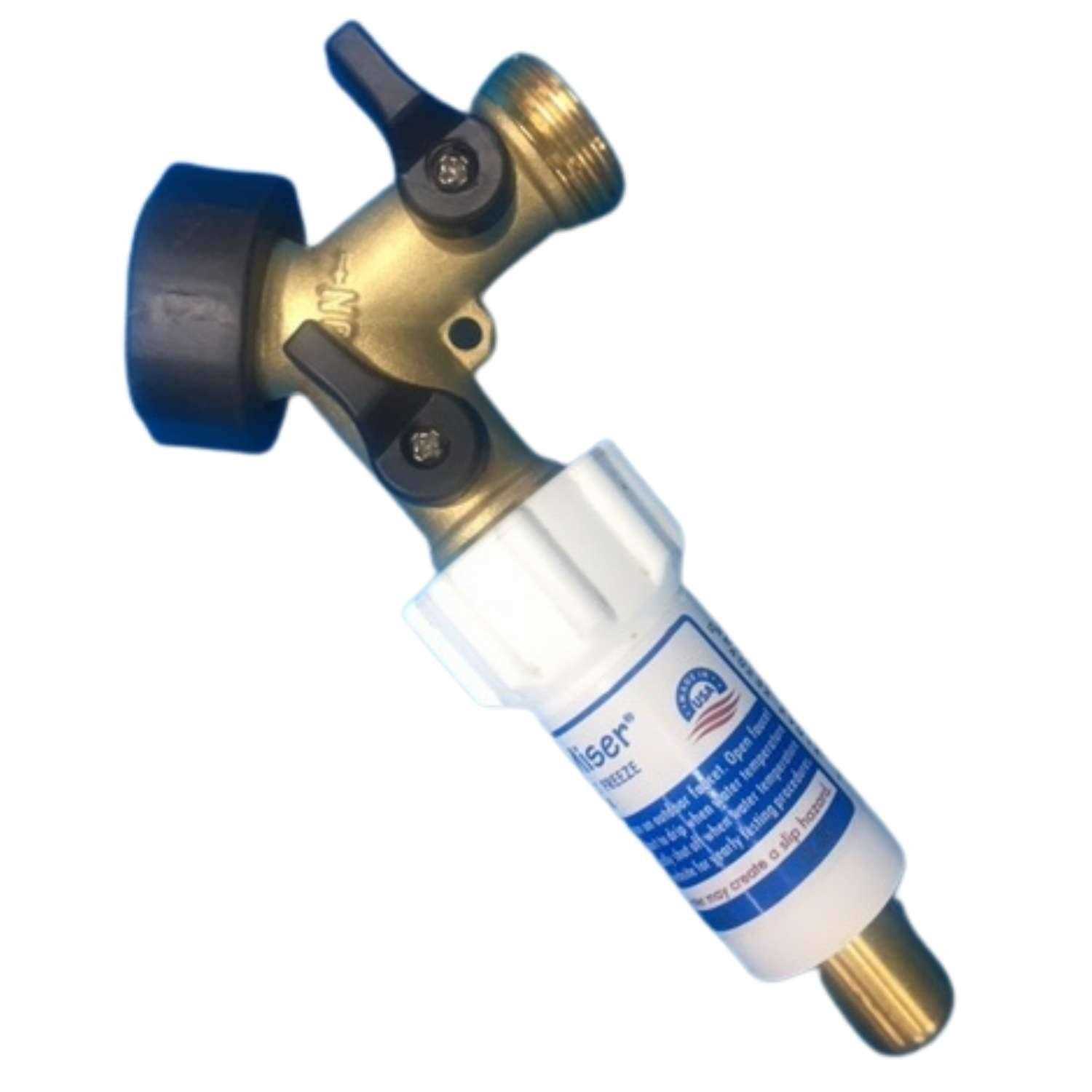 Freeze Miser 2-Way Y Valve Shut-Off Inch Brass Hose Connector ...