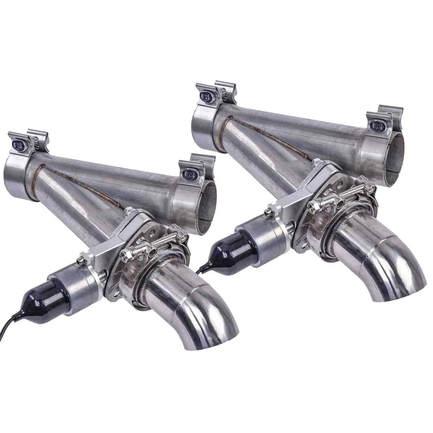 Granatelli 2.5in Aluminized Mild Steel Electronic Dual Exhaust Cutout w ...